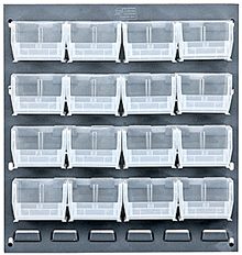 Louvered Panel Rack with Clear View Bins | Wall Mounted Bin System ...